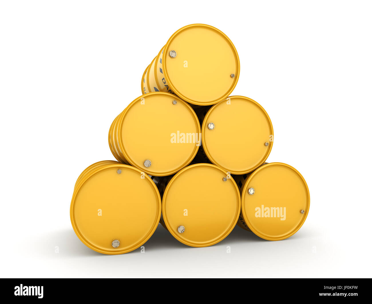 Yellow radioactive barrels Stock Photo - Alamy