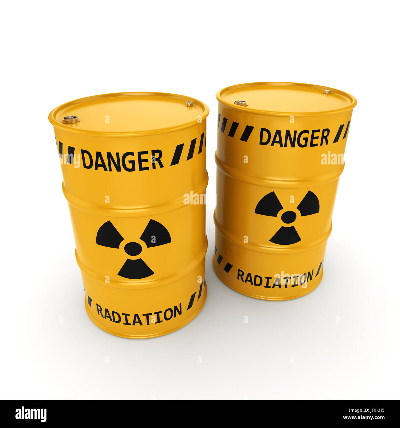 Yellow radioactive barrels Stock Photo - Alamy