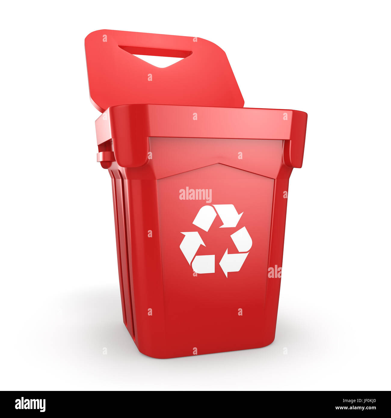 Red Recycling Bin Stock Photo - Alamy