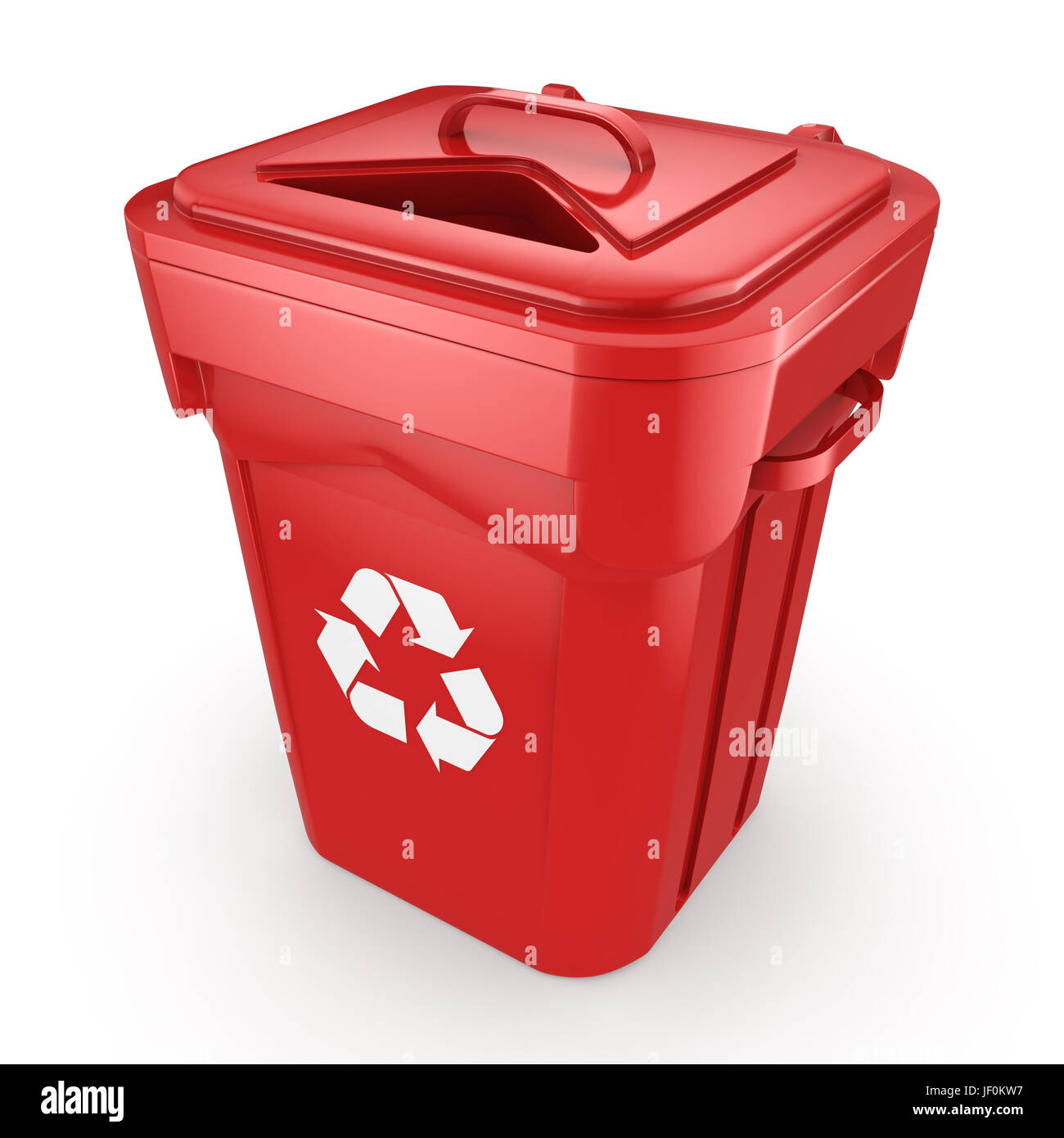 Red Recycling Bin Stock Photo - Alamy