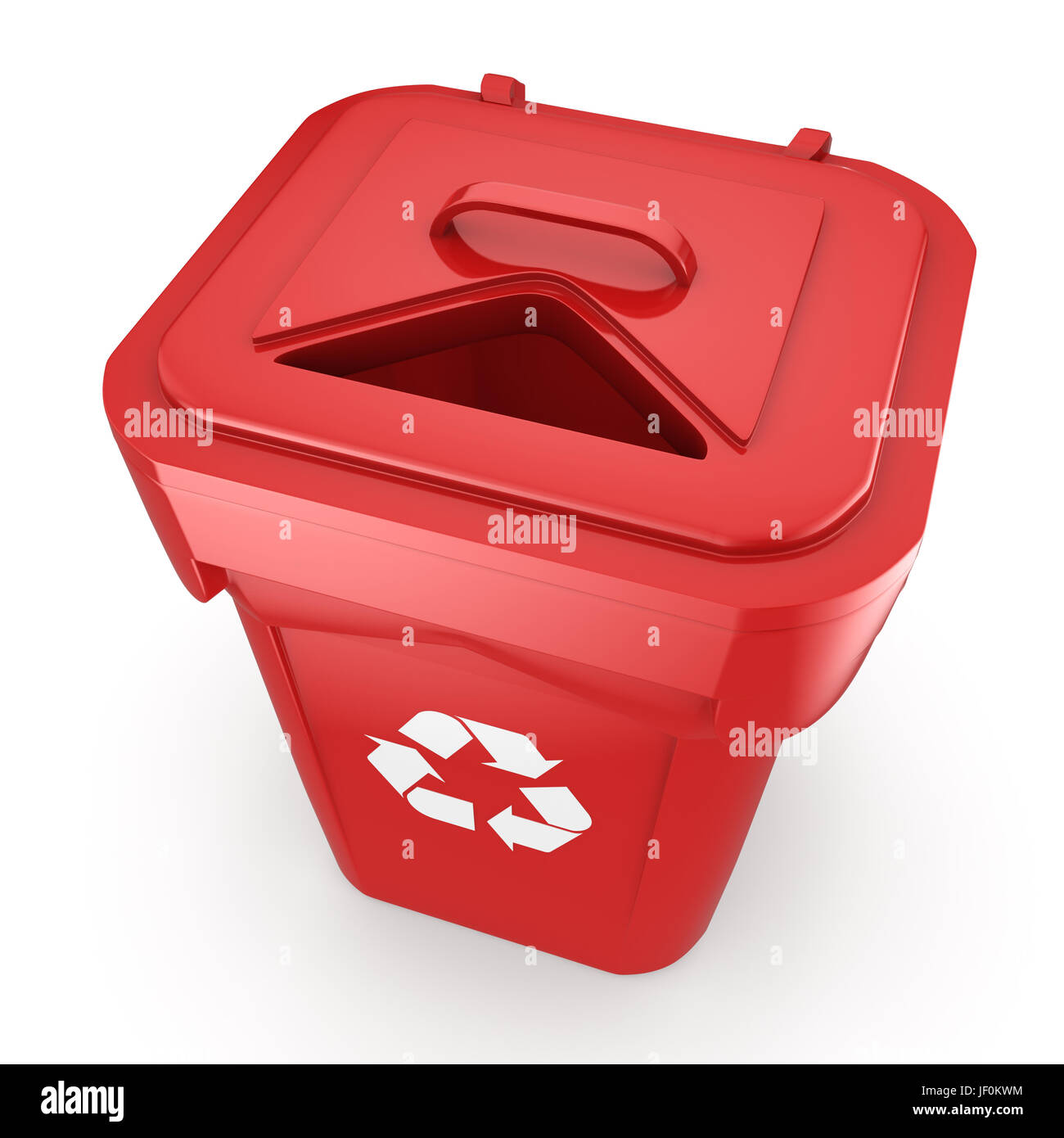 Red Recycling Bin Stock Photo - Alamy