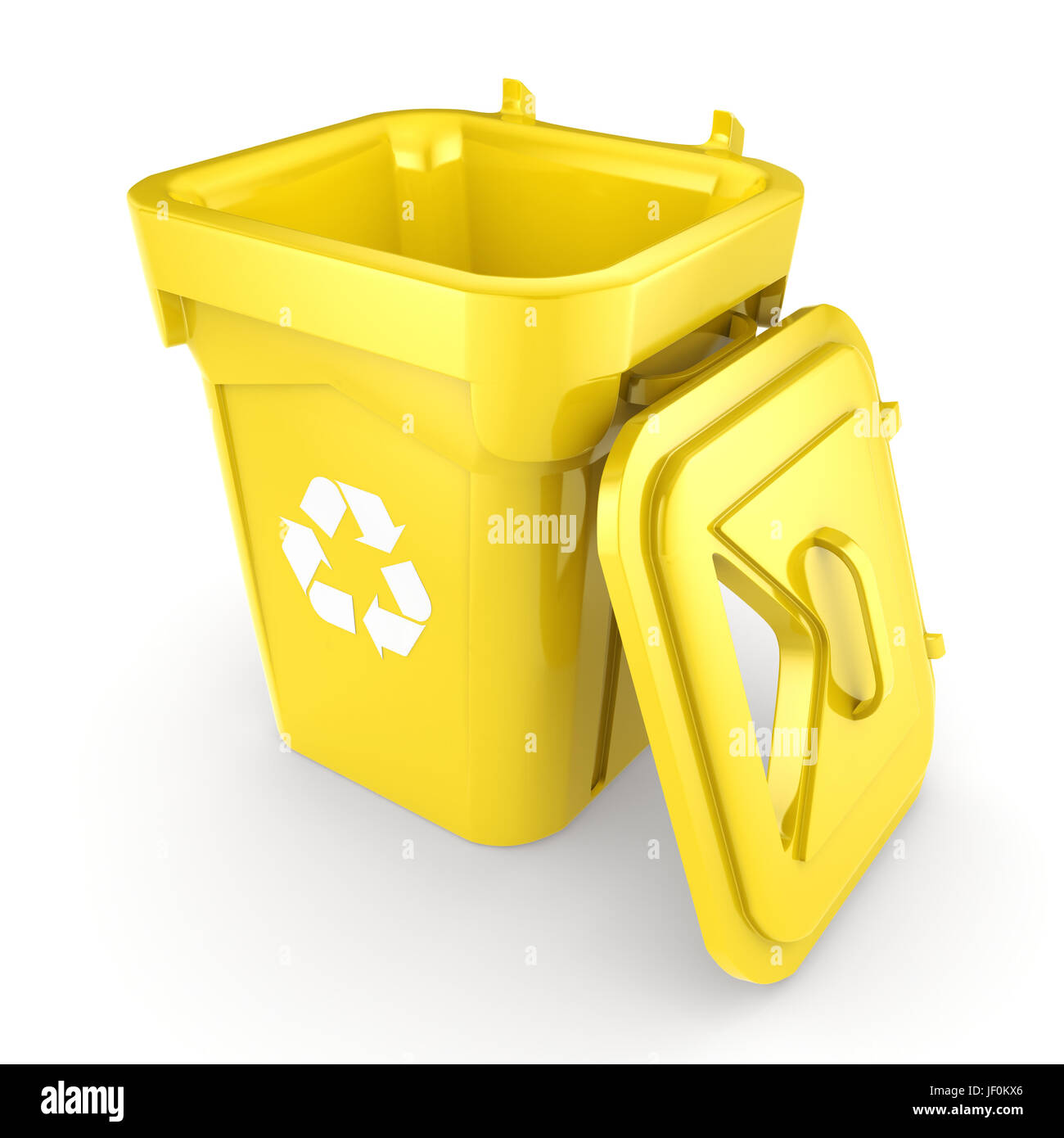 Yellow Recycling Bin Stock Photo - Alamy
