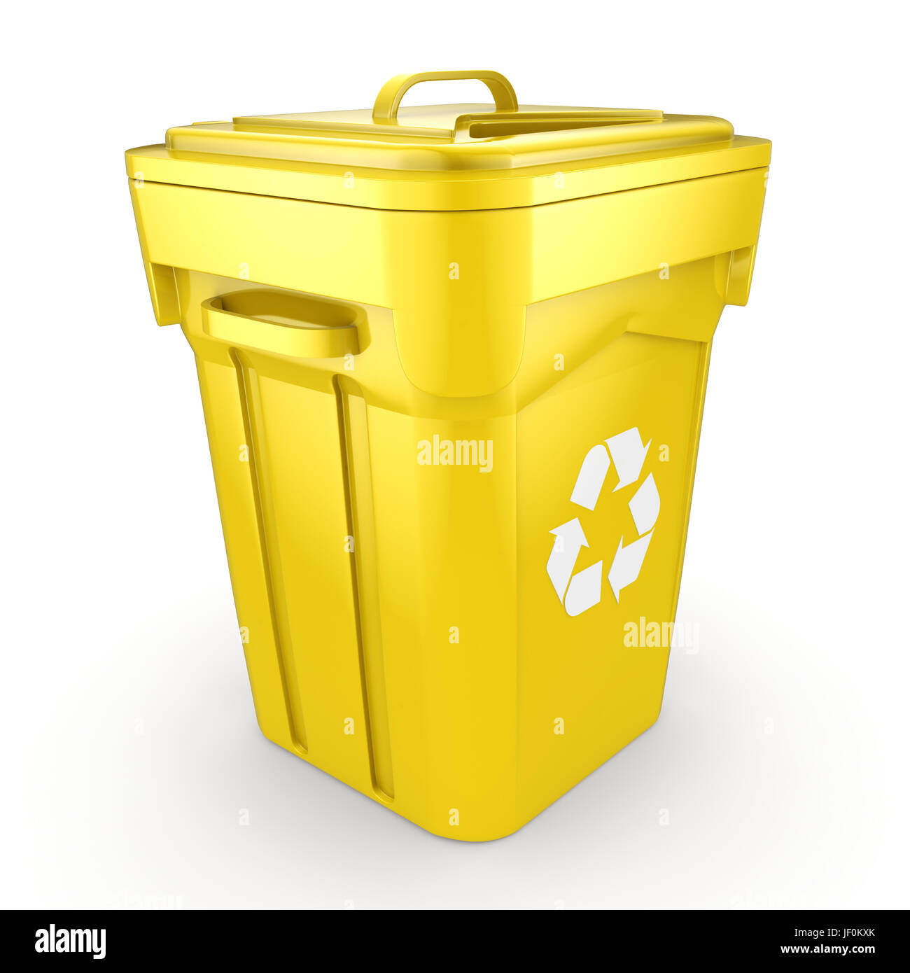 Yellow Recycling Bin Stock Photo - Alamy
