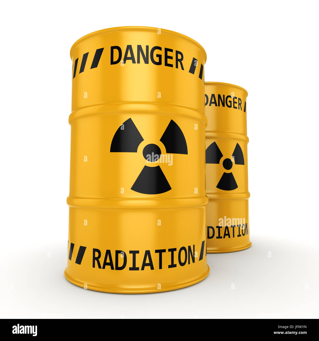 Yellow radioactive barrels Stock Photo - Alamy