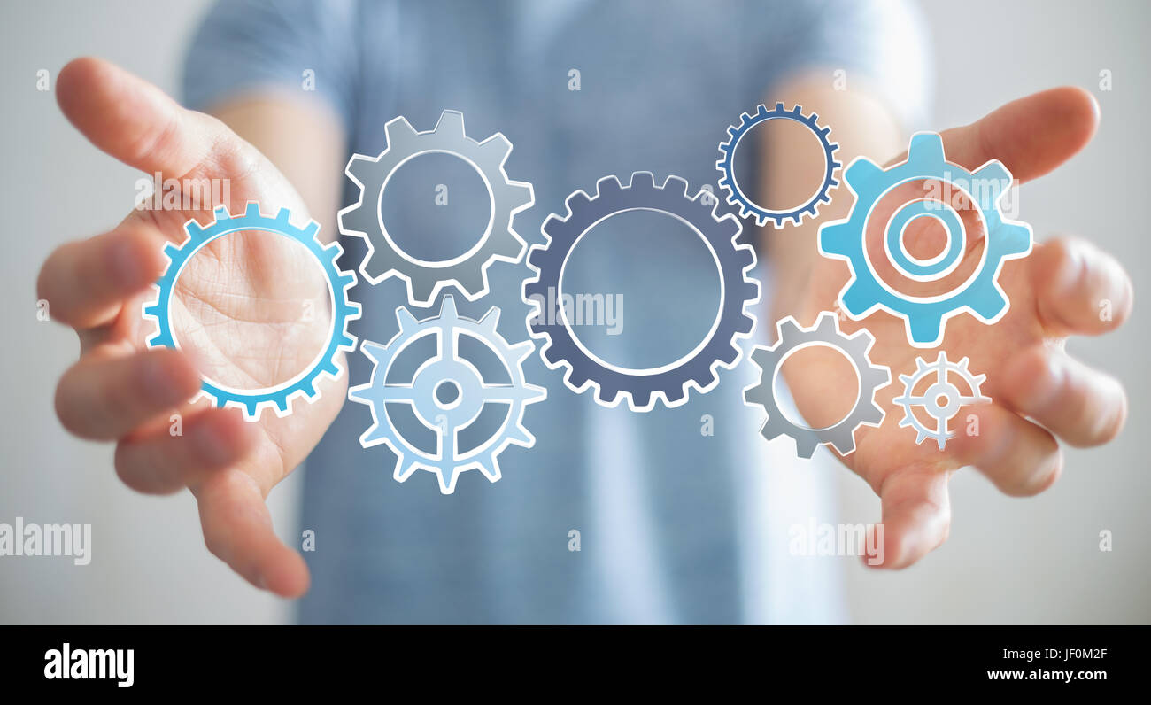 Drawing gear wheel engine teamwork hi-res stock photography and images ...