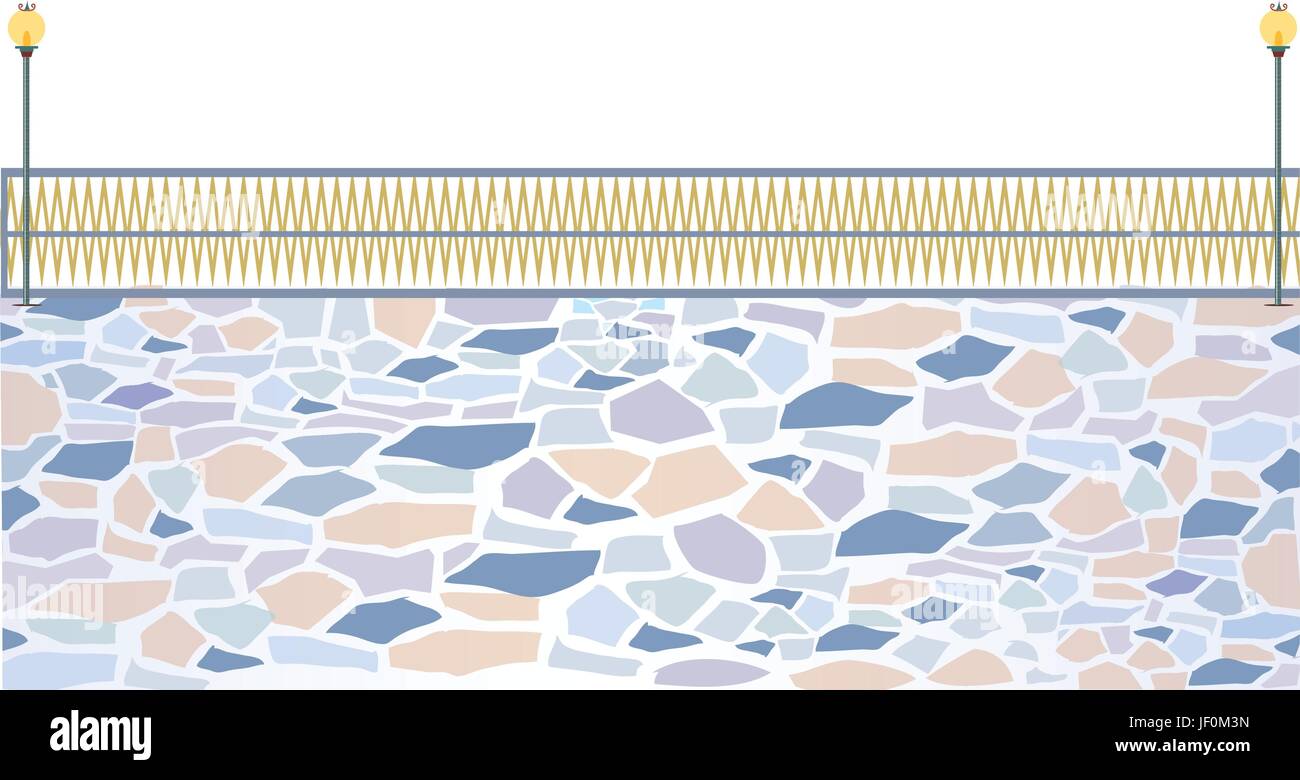 White fence and sidewalk Stock Vector Images - Alamy