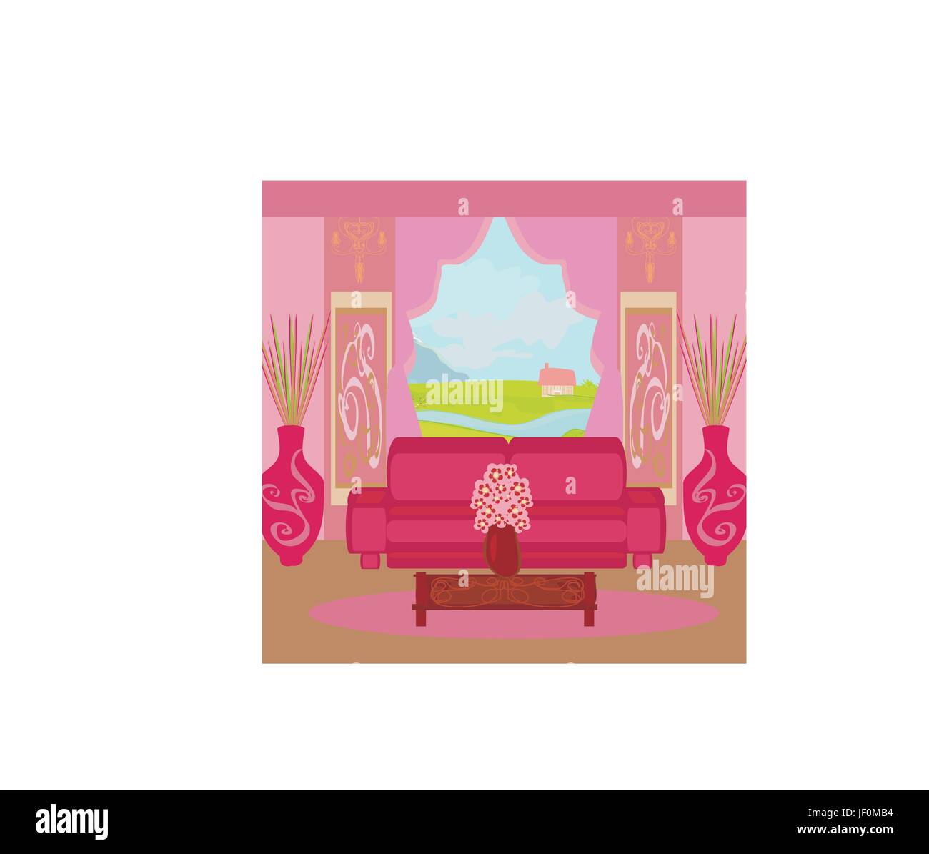 fashionable interior of living room - vector Stock Vector Image & Art ...