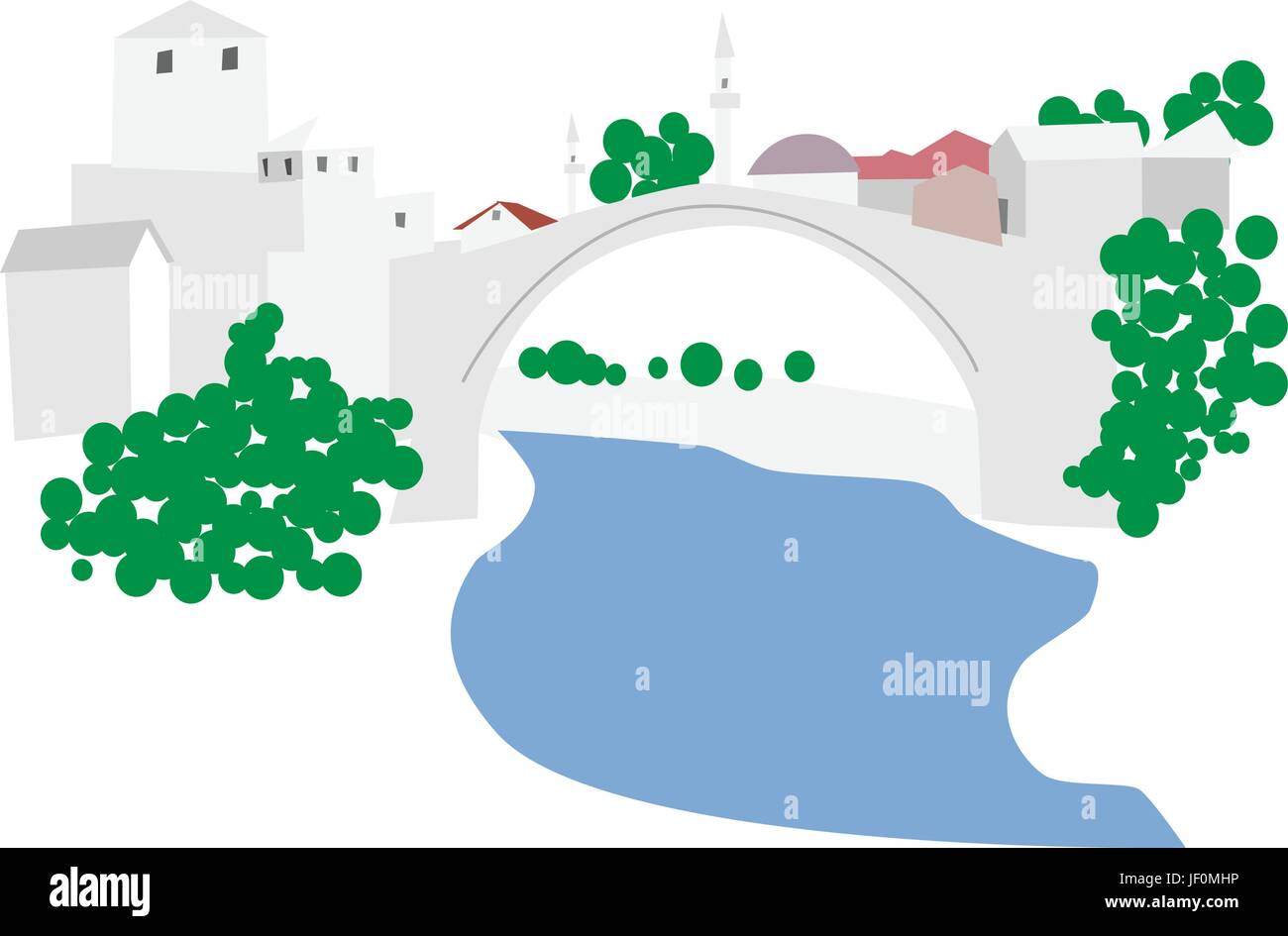 Mostar bridge unesco Stock Vector Images - Alamy