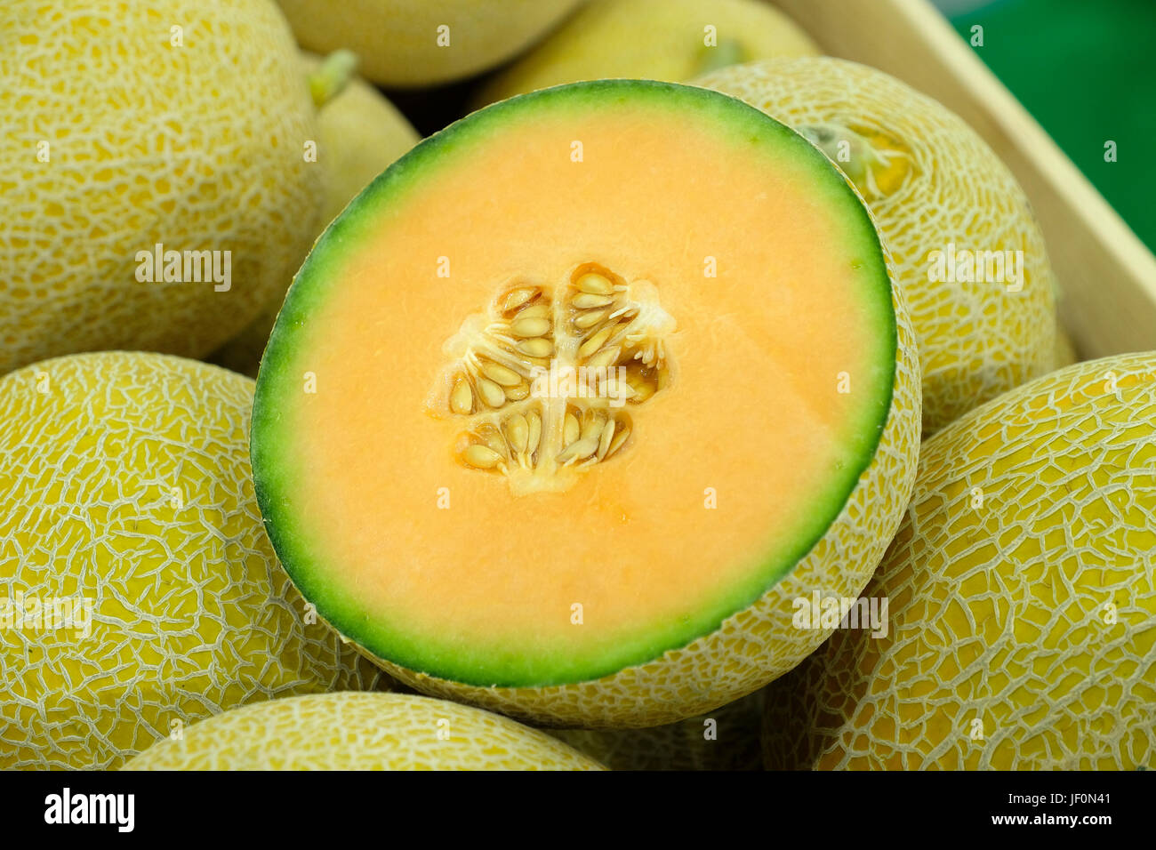 A melon cut in half Stock Photo - Alamy