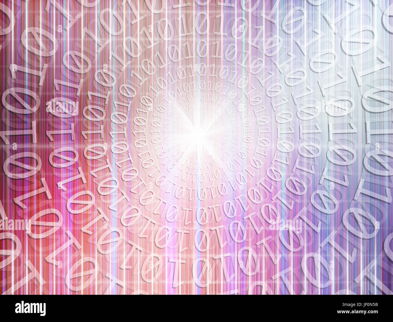 Conceptual Background Image Of Binary Code And Abstract Lights Of