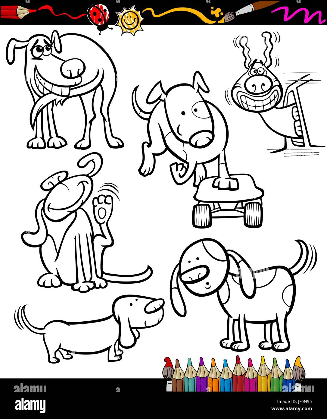 animals, pets, dogs, illustration, cartoon, maddening, pert, coquettish ...
