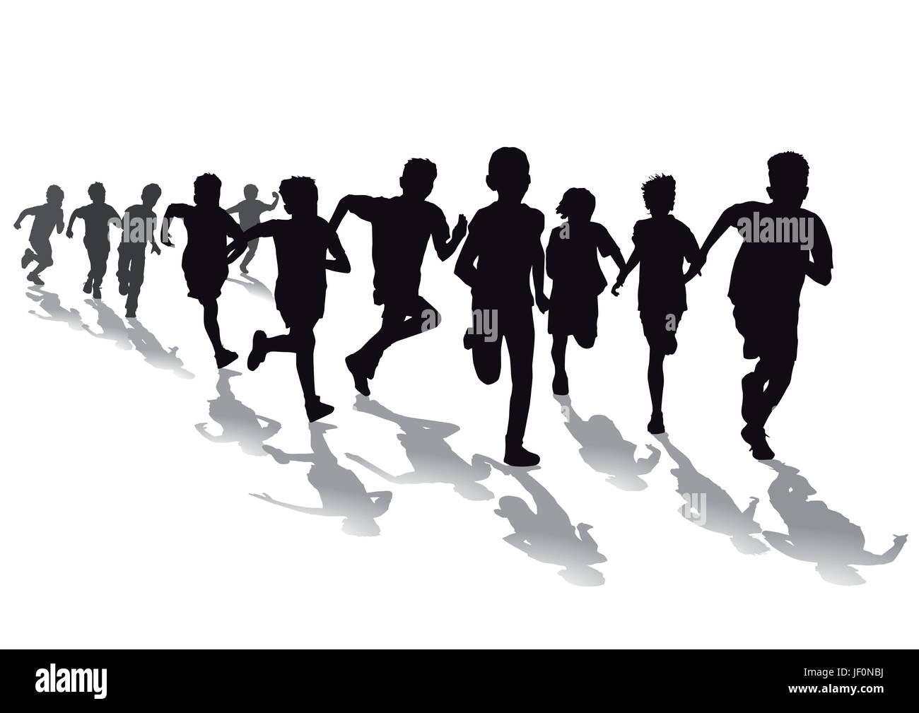 Teenagers running a race Stock Vector Images - Alamy