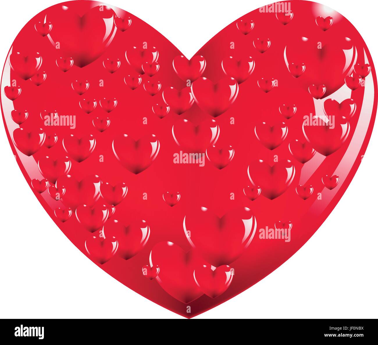 one, hearts, many, red, sign, signal, shine, shines, bright, lucent ...