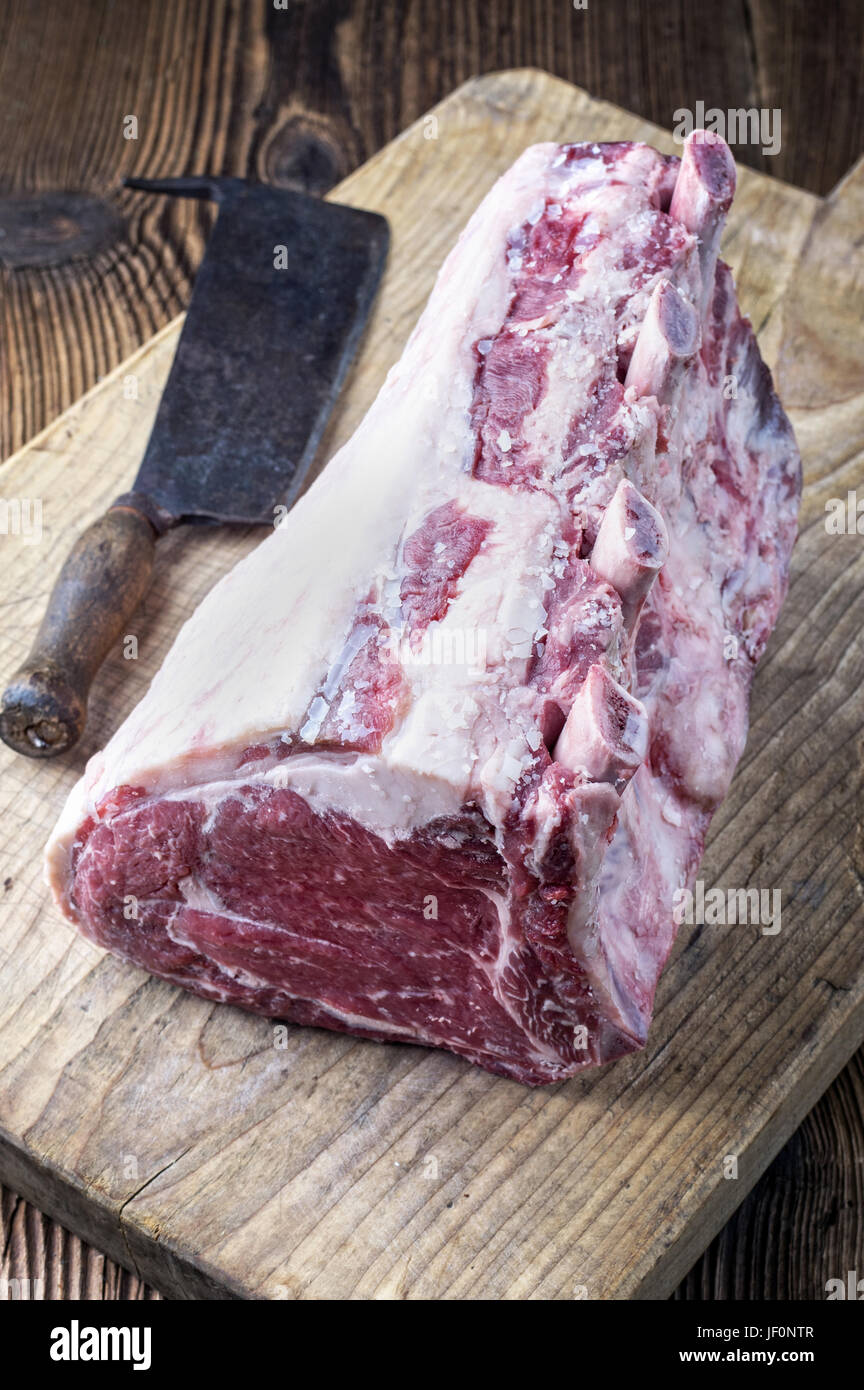 Dry Aged Raw Rib of Beef Stock Photo - Alamy