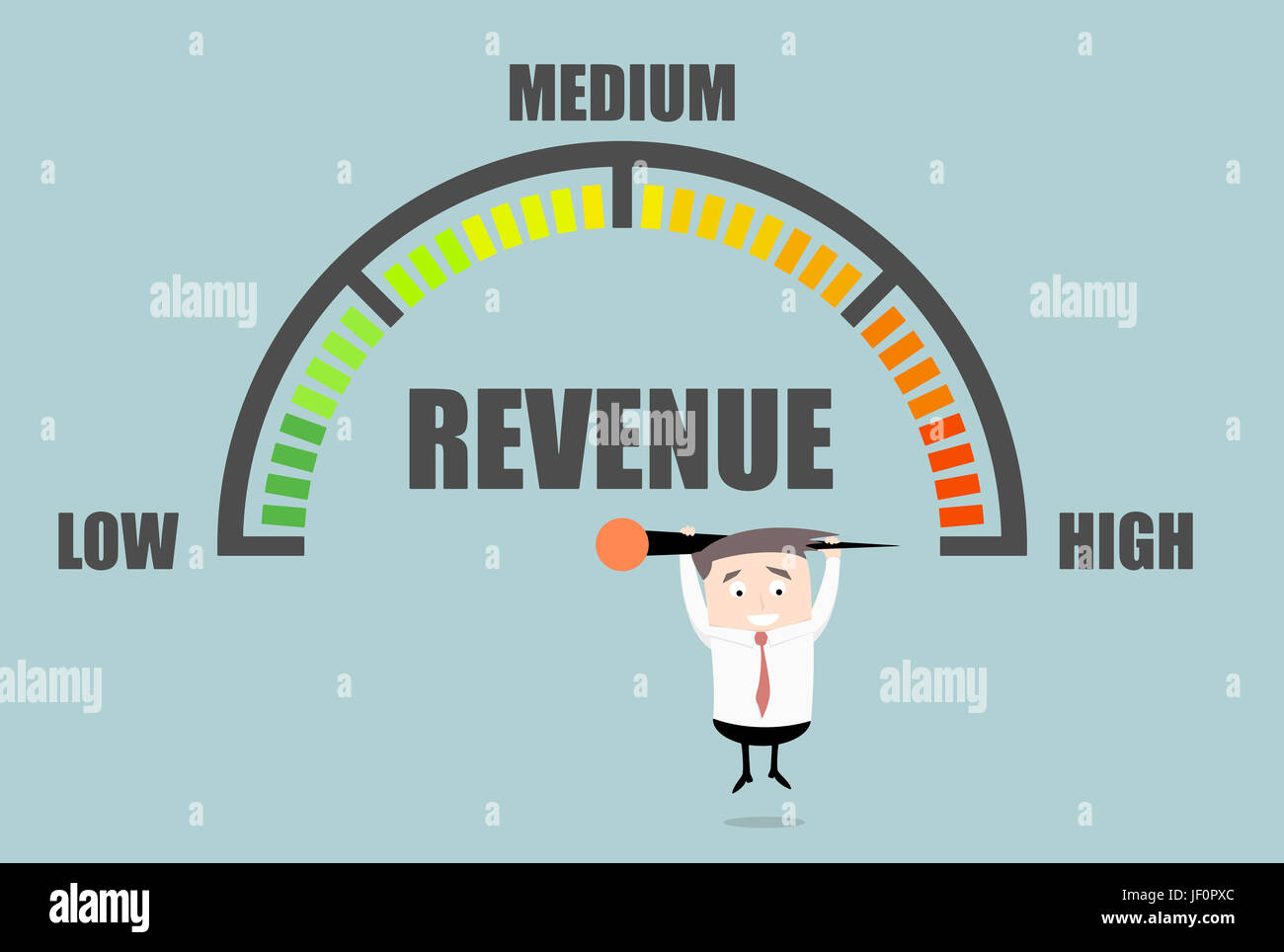 Businessman Revenue Meter Stock Photo - Alamy