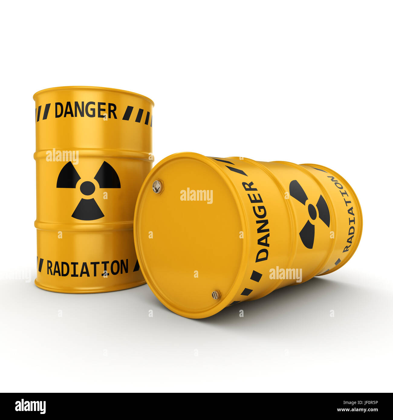 Yellow radioactive barrels Stock Photo - Alamy
