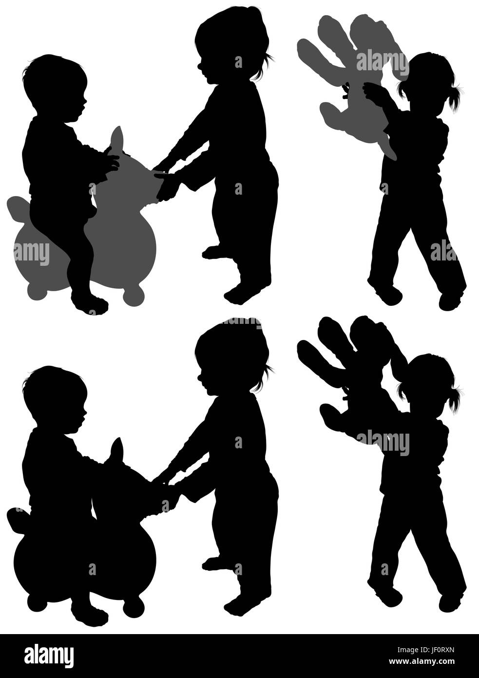 Kids playing clipart Black and White Stock Photos & Images - Alamy