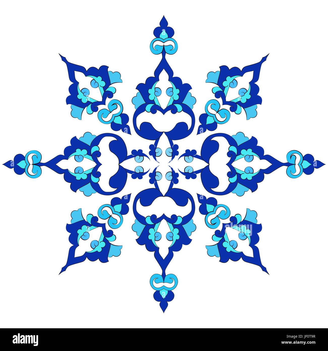 blue, antique, octagonal, pattern, oriental, floral, design, blue ...