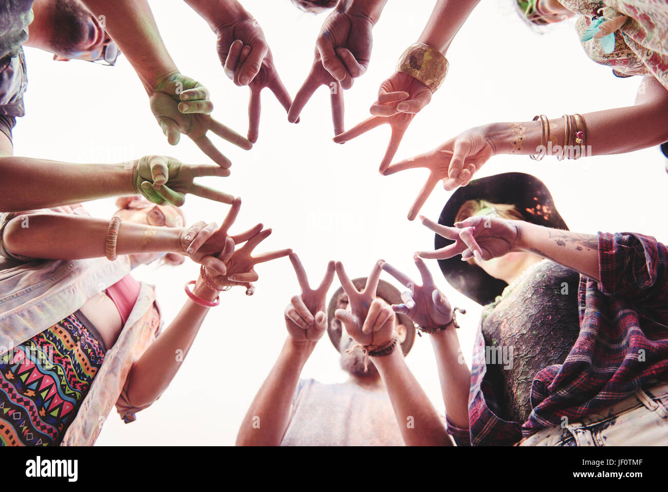 Star shape from friend's hands Stock Photo - Alamy