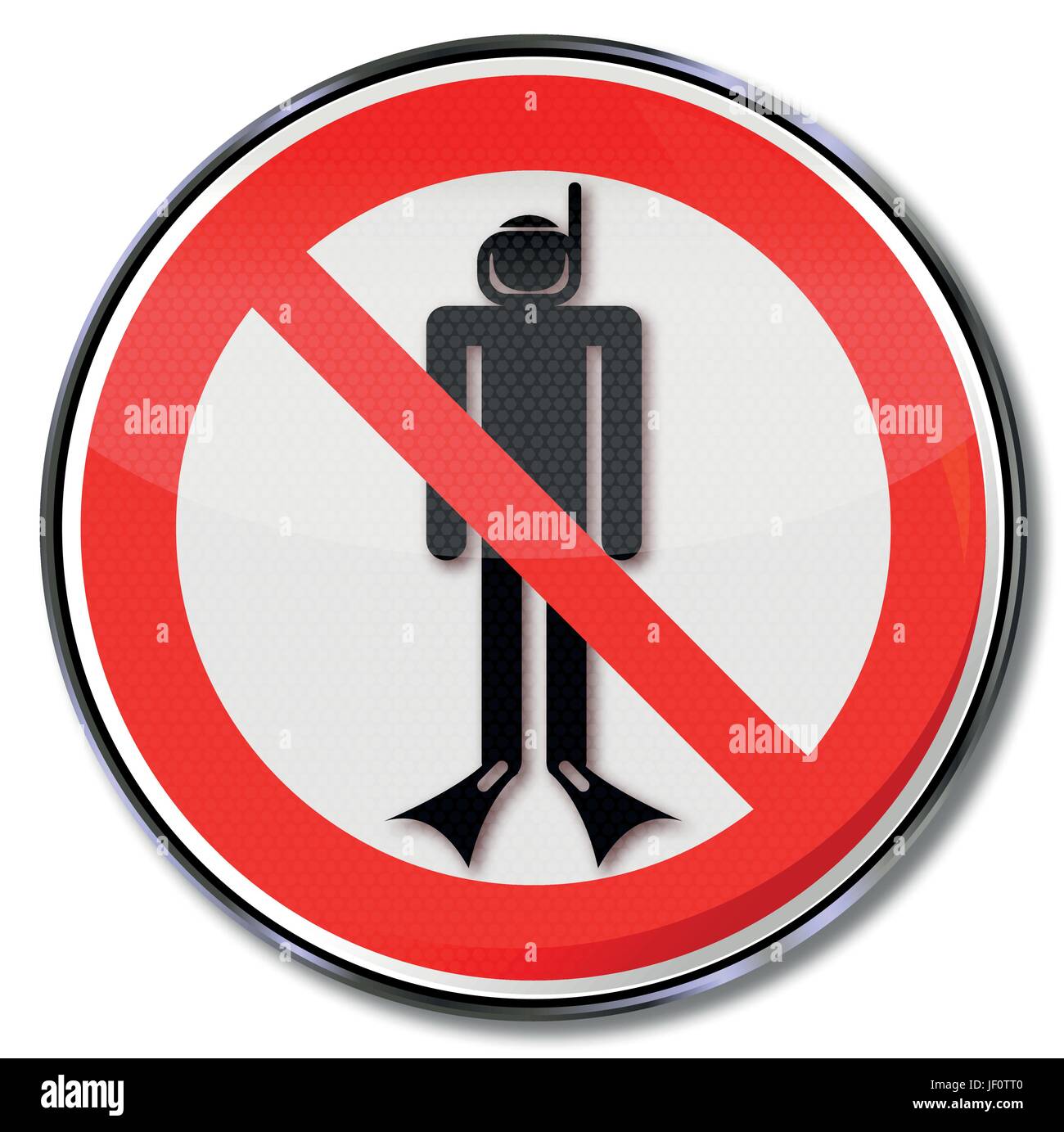 prohibition sign with diving ban Stock Vector Image & Art - Alamy