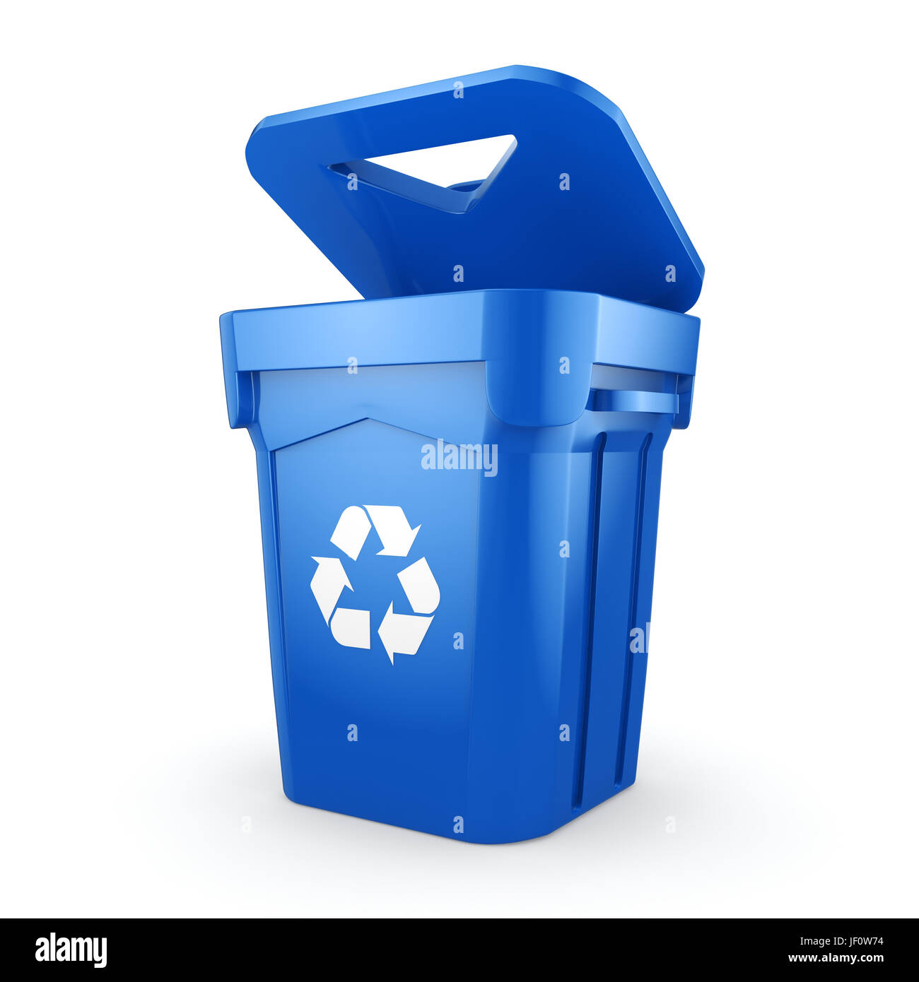 Blue Recycling Bin Stock Photo - Alamy