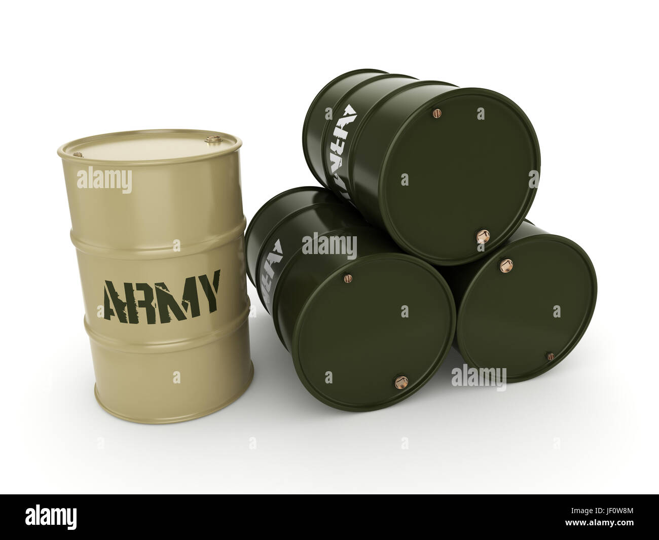 3D rendering army barrels Stock Photo - Alamy