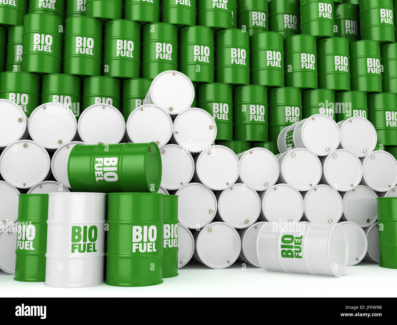 3D rendering barrels of biofuels Stock Photo - Alamy