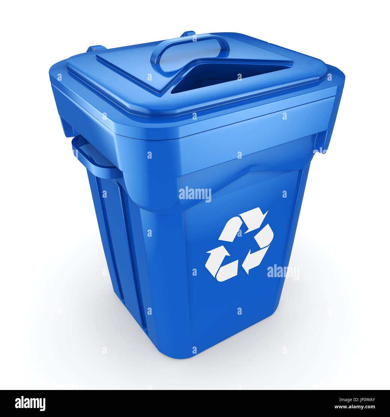 Blue Recycling Bin Stock Photo - Alamy