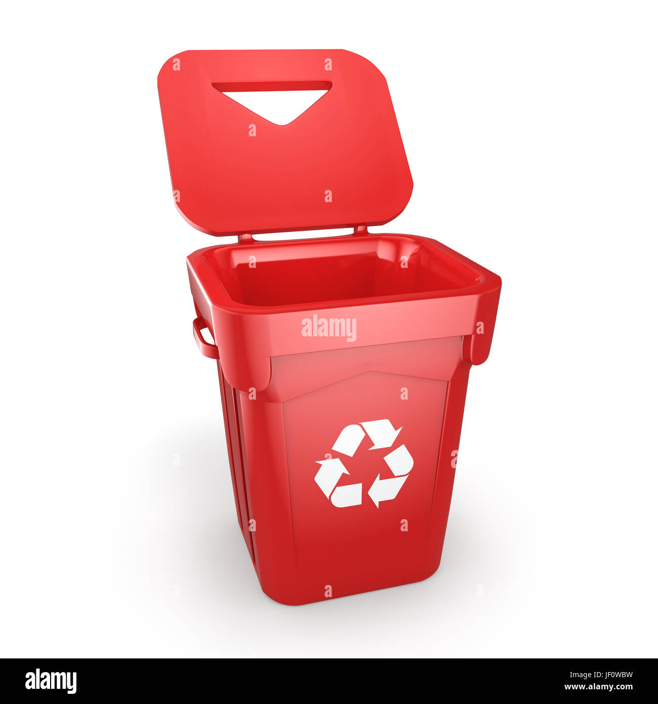 Red Recycling Bin Stock Photo - Alamy