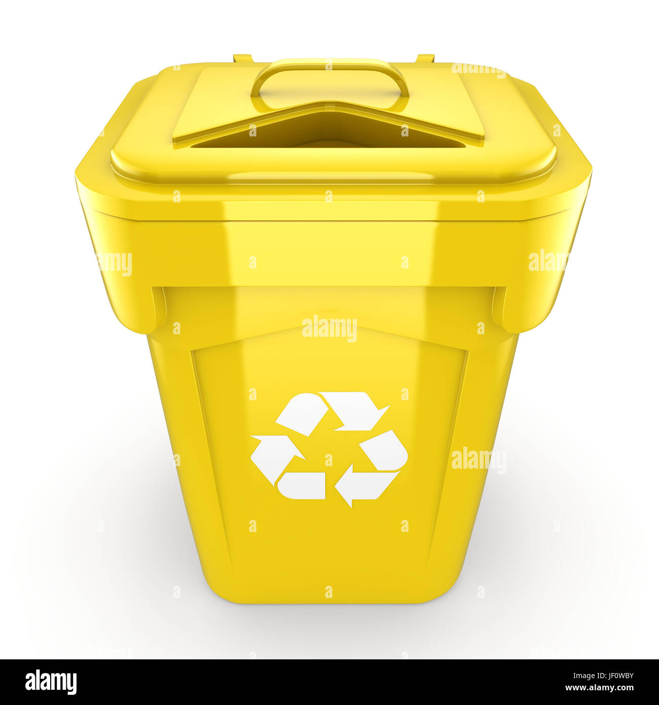 Yellow Recycling Bin Stock Photo - Alamy