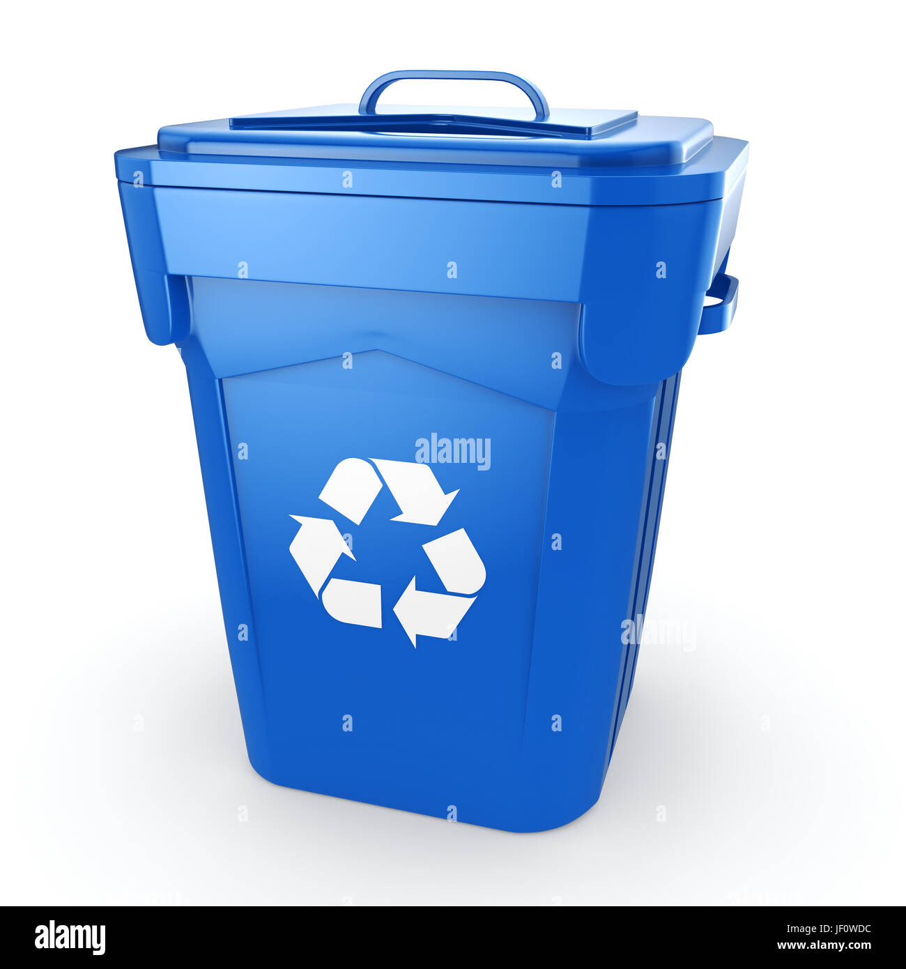 Blue Recycling Bin Stock Photo - Alamy