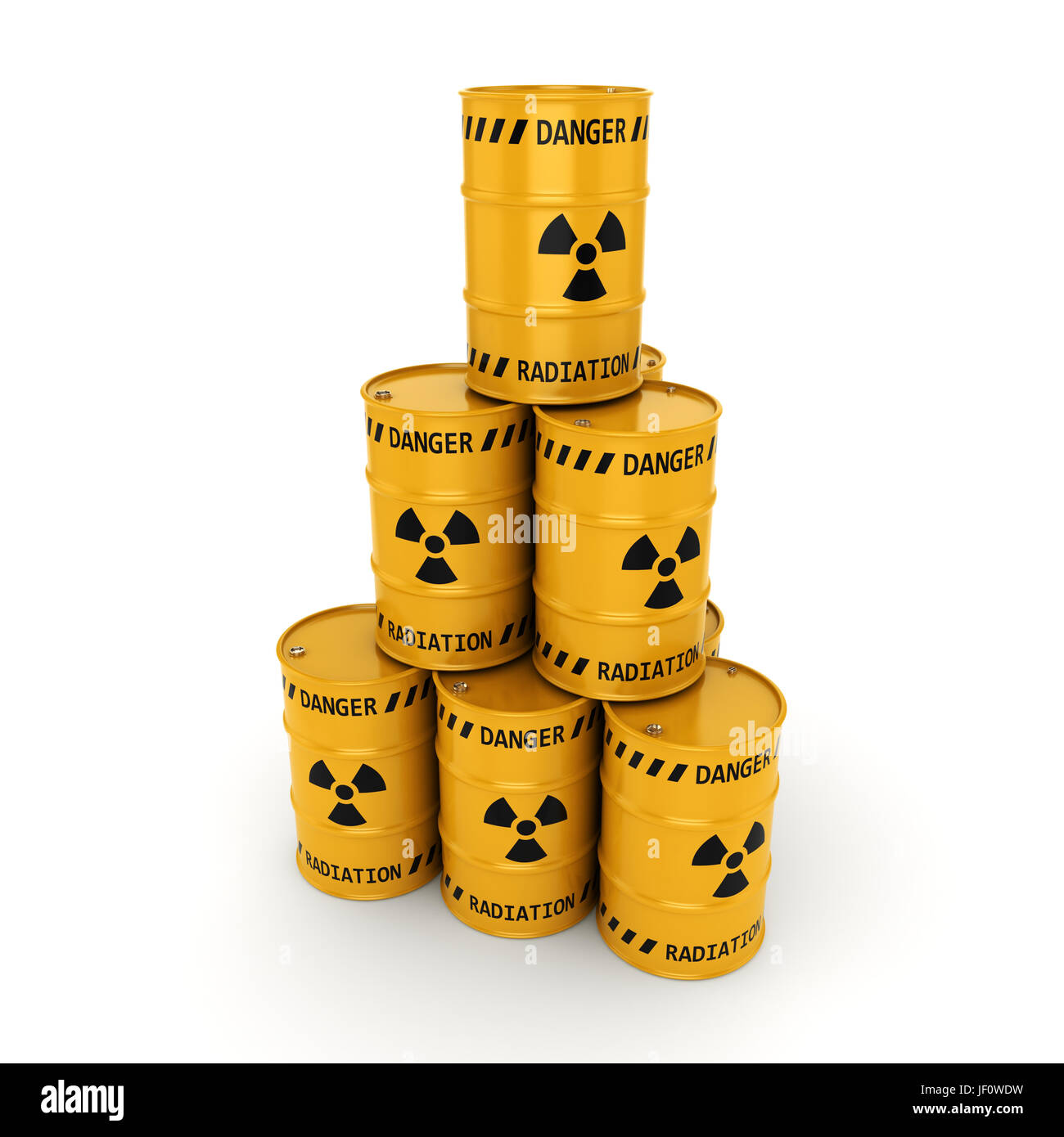 Yellow radioactive barrels Stock Photo - Alamy