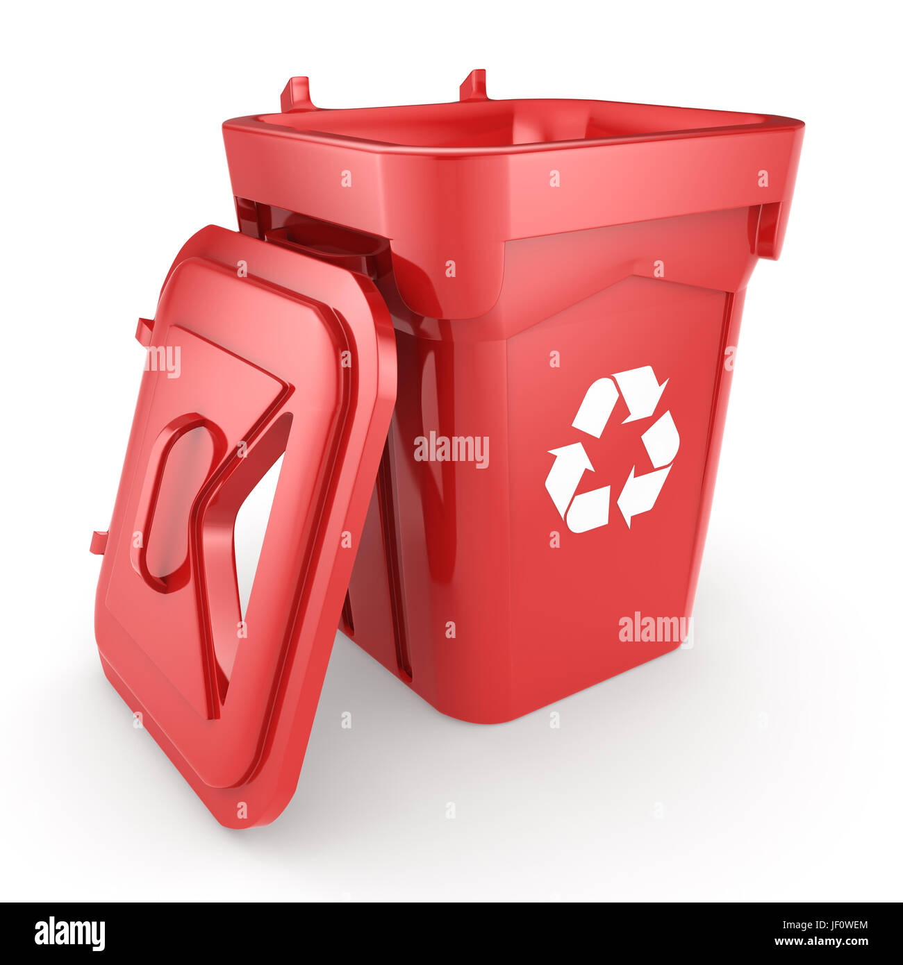 Red Recycling Bin Stock Photo - Alamy