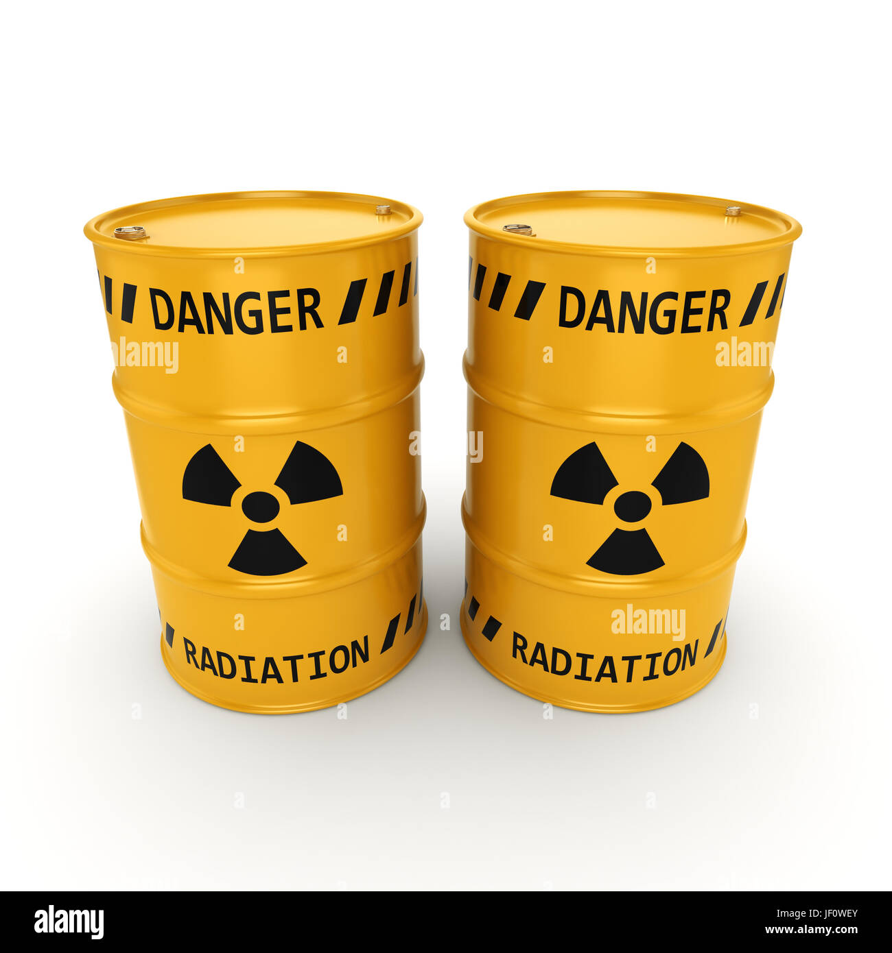 Yellow radioactive barrels Stock Photo - Alamy