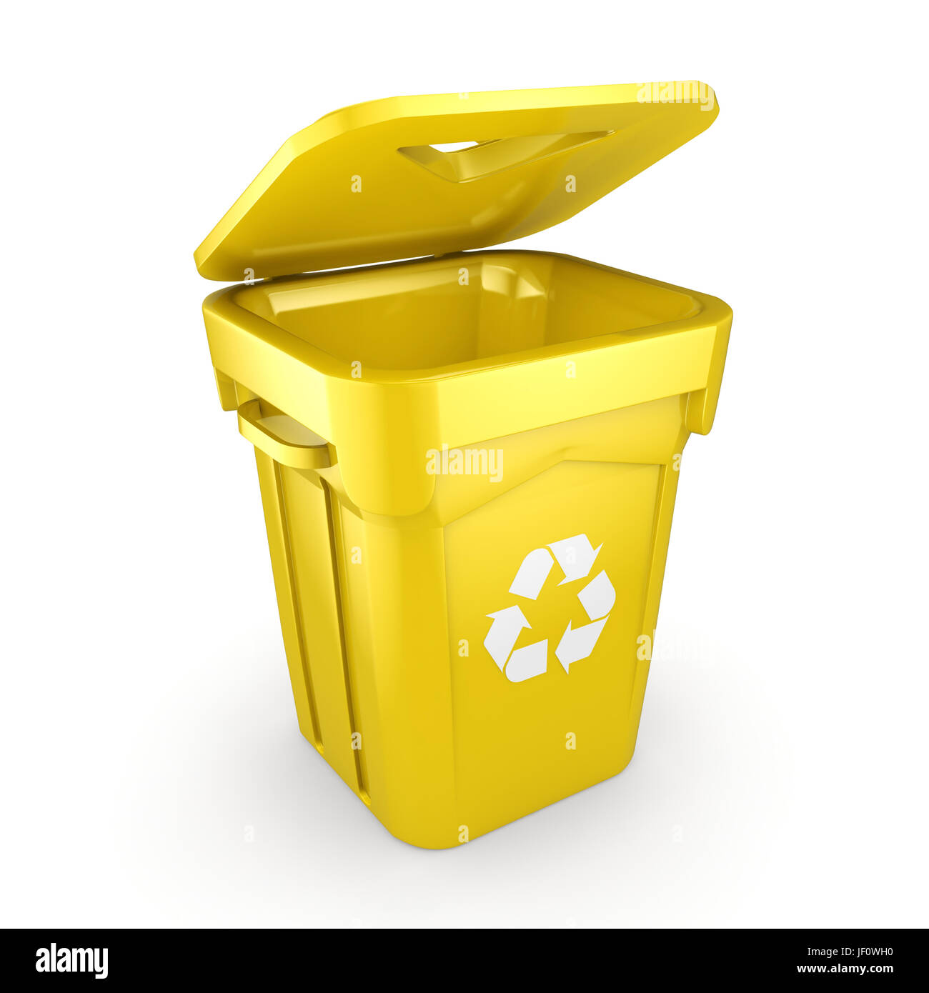 Yellow Recycling Bin Stock Photo - Alamy