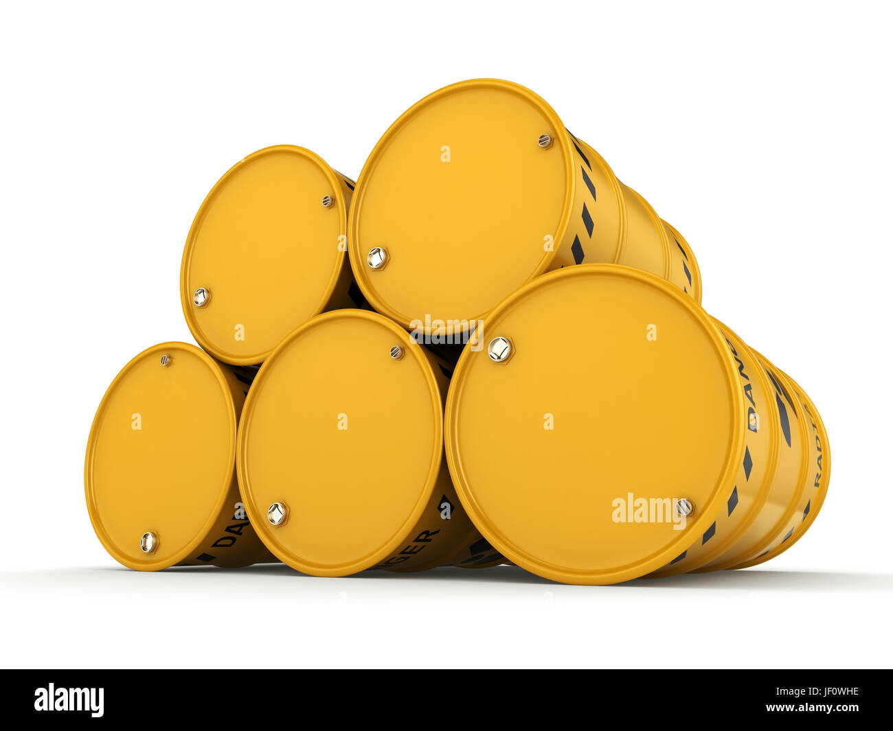 Yellow radioactive barrels Stock Photo - Alamy