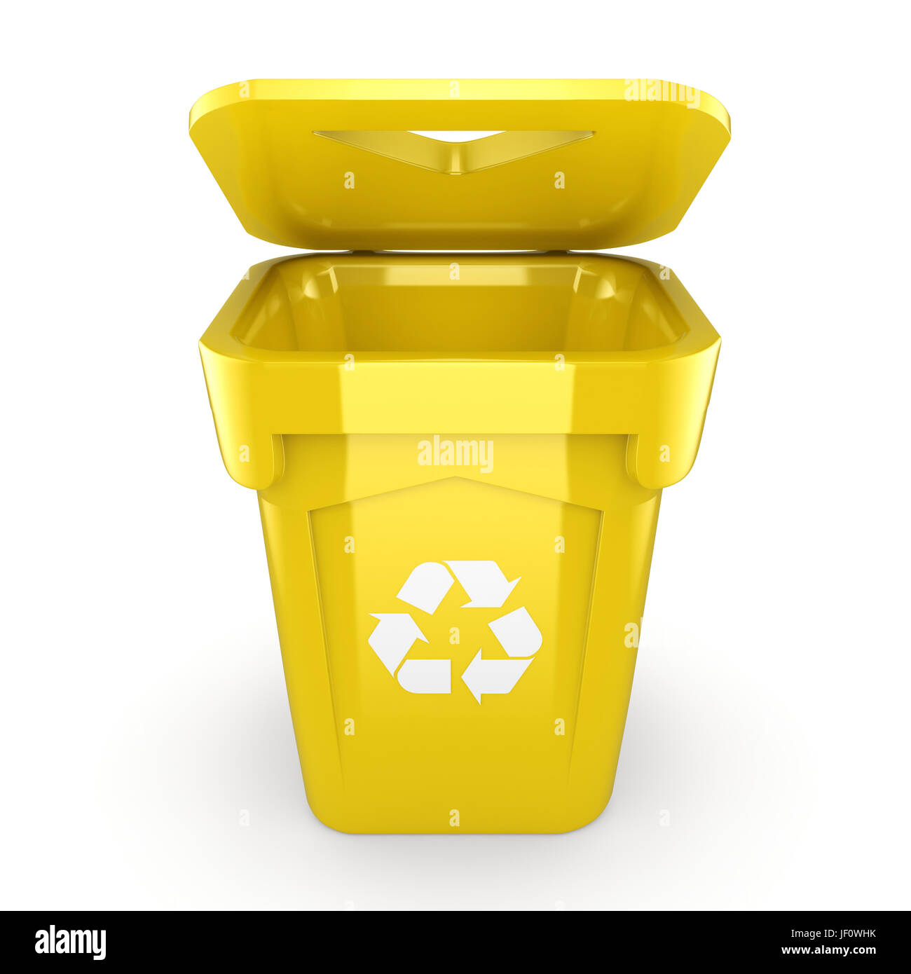 Yellow Recycling Bin Stock Photo - Alamy