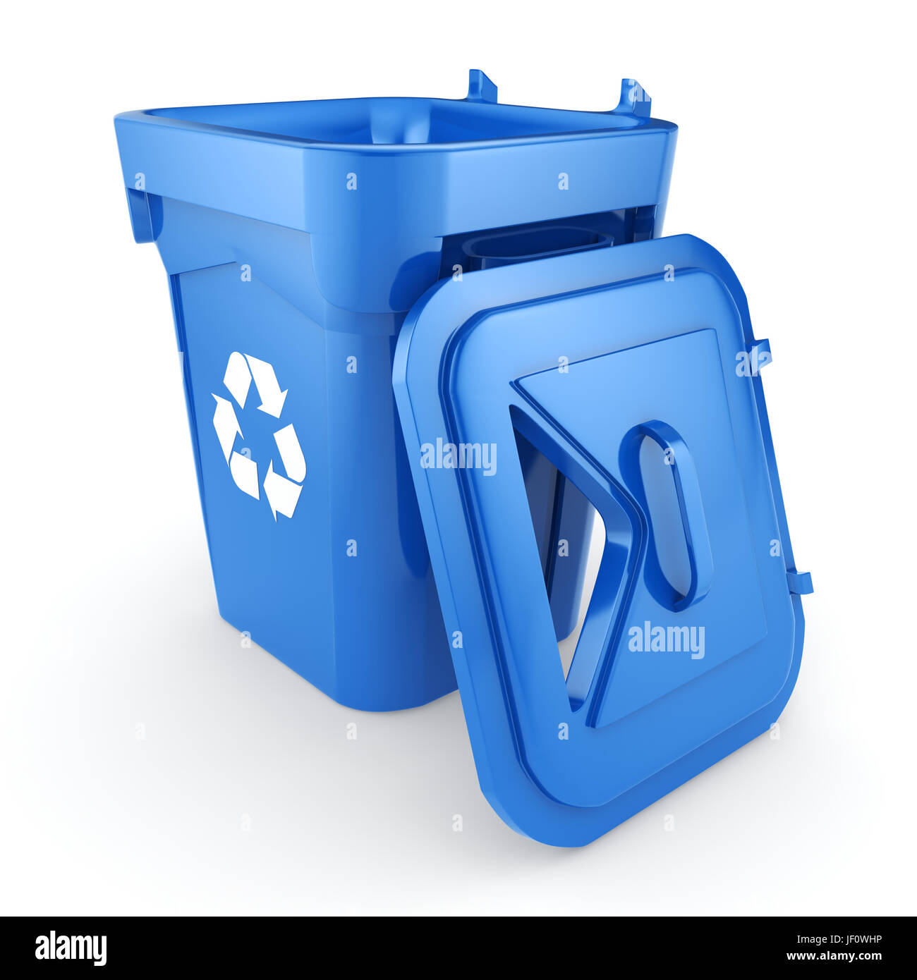 Blue Recycling Bin Stock Photo - Alamy