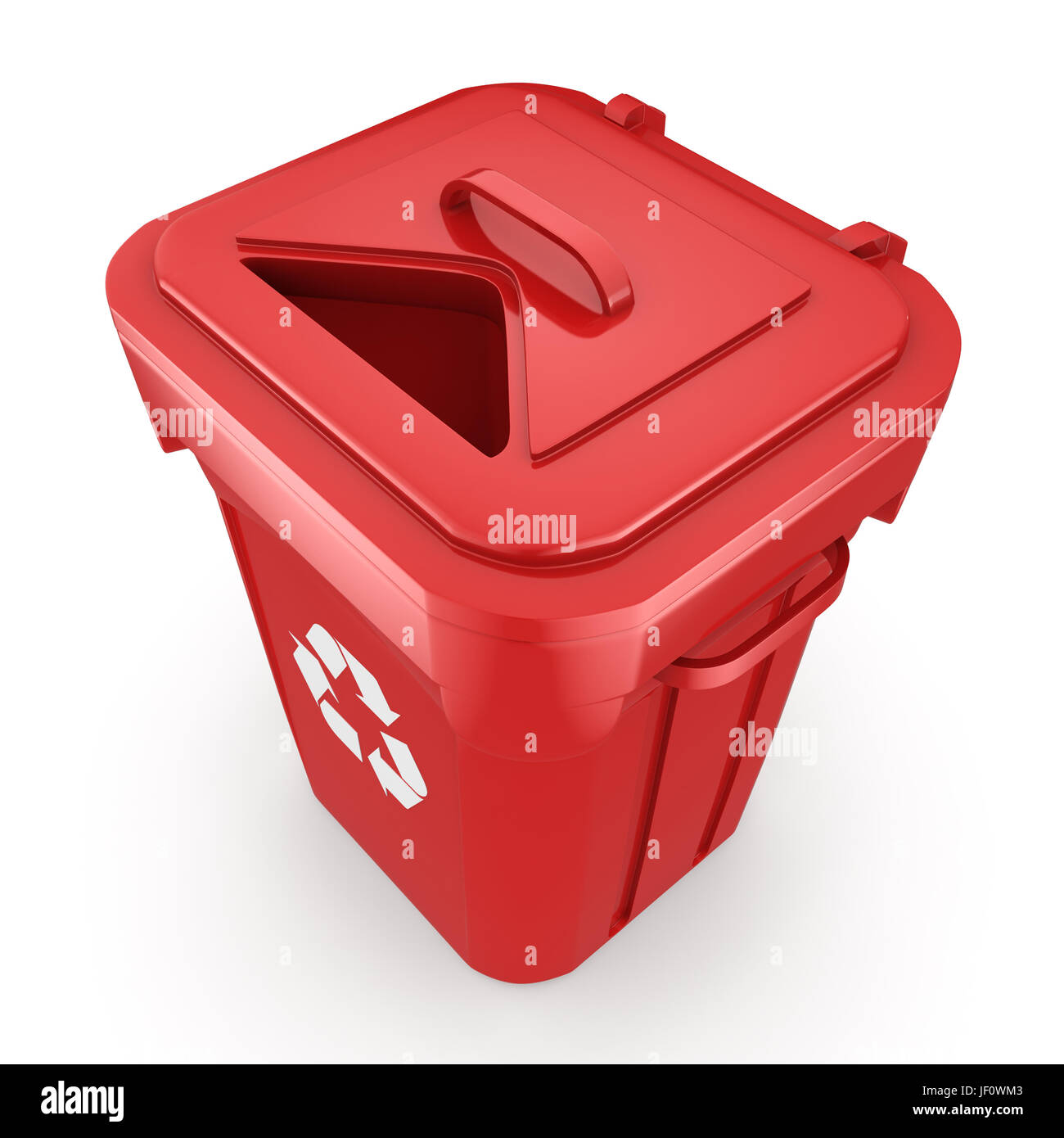 Red Recycling Bin Stock Photo - Alamy