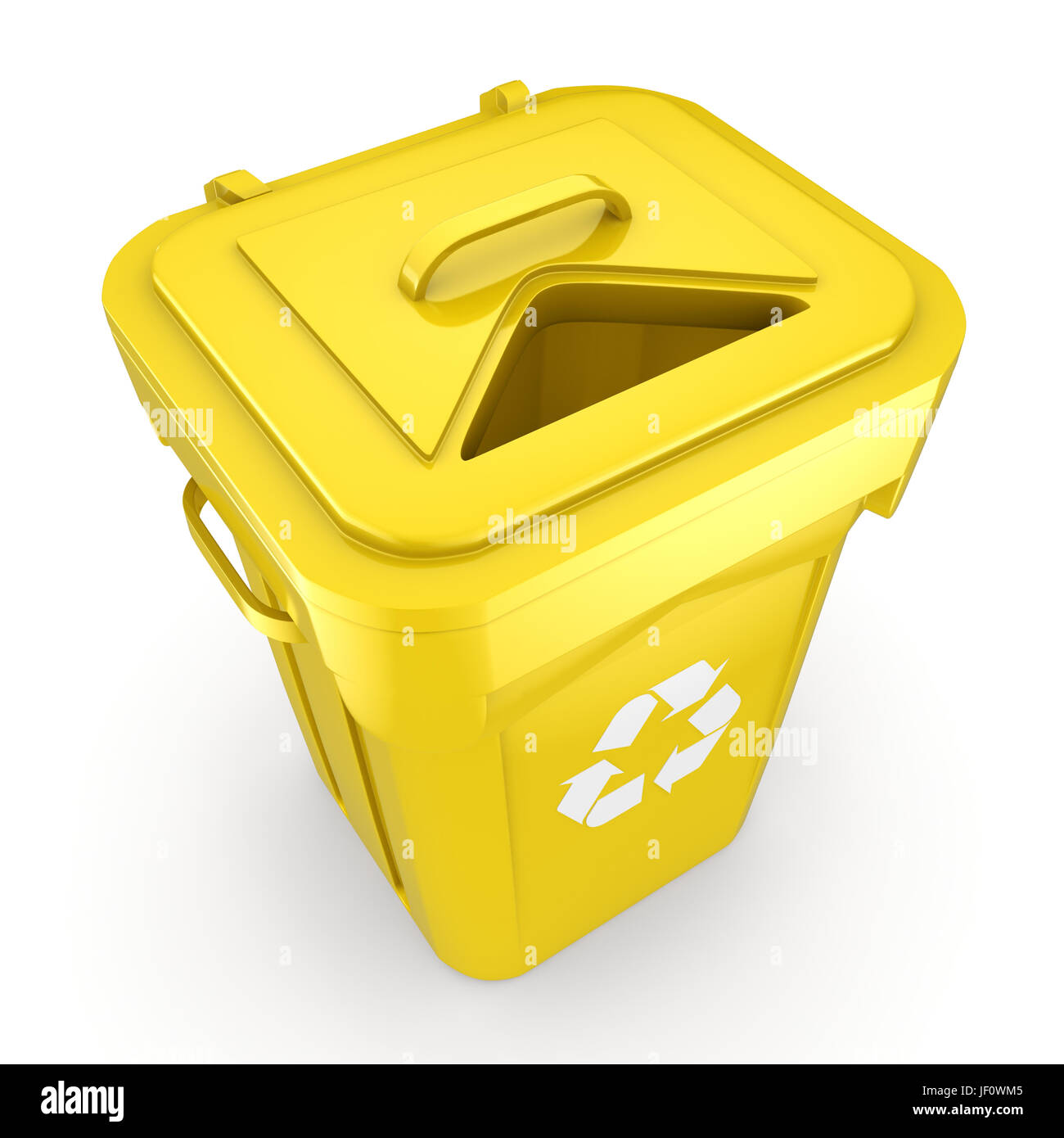 Yellow Recycling Bin Stock Photo - Alamy