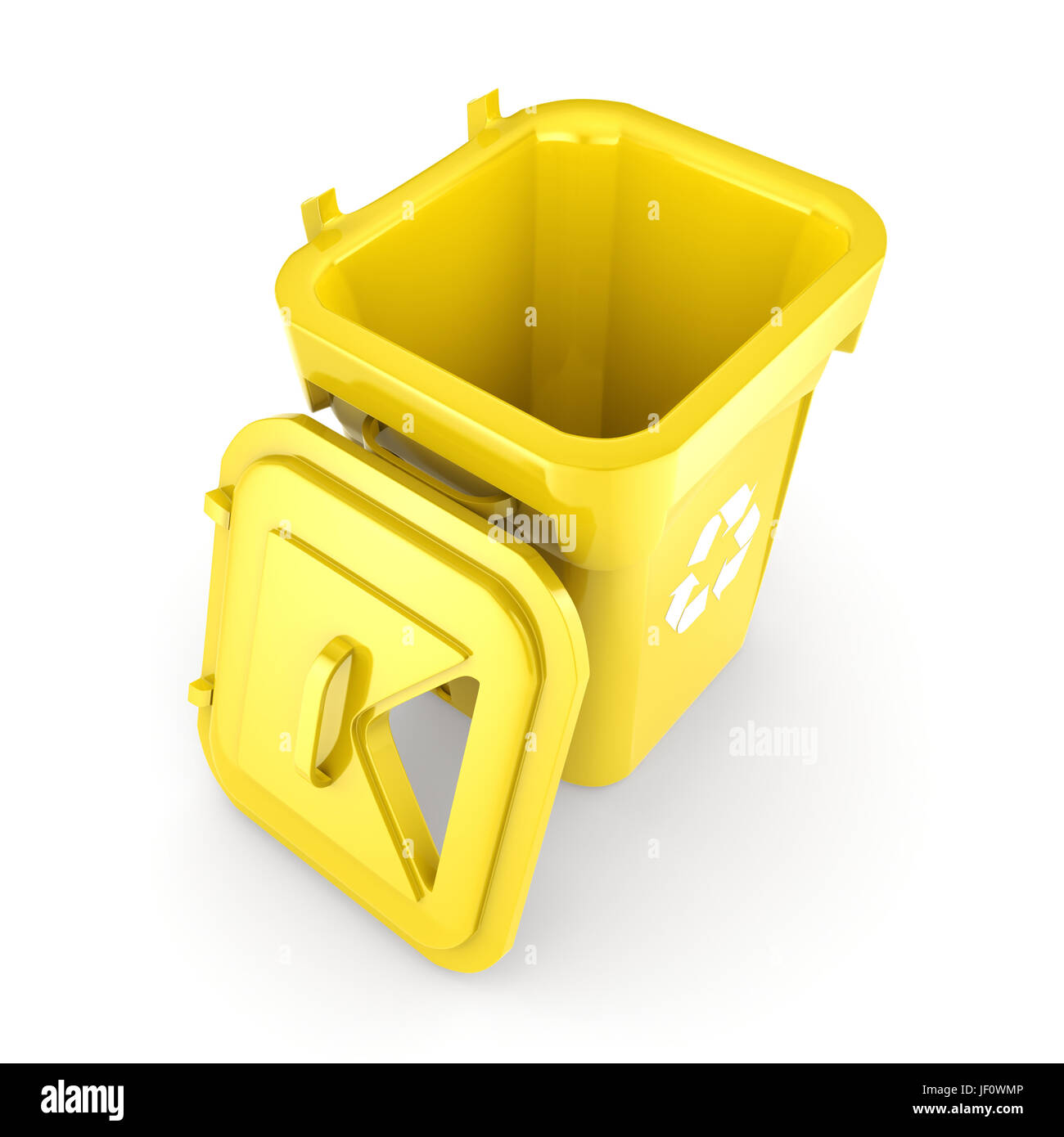 Yellow Recycling Bin Stock Photo - Alamy