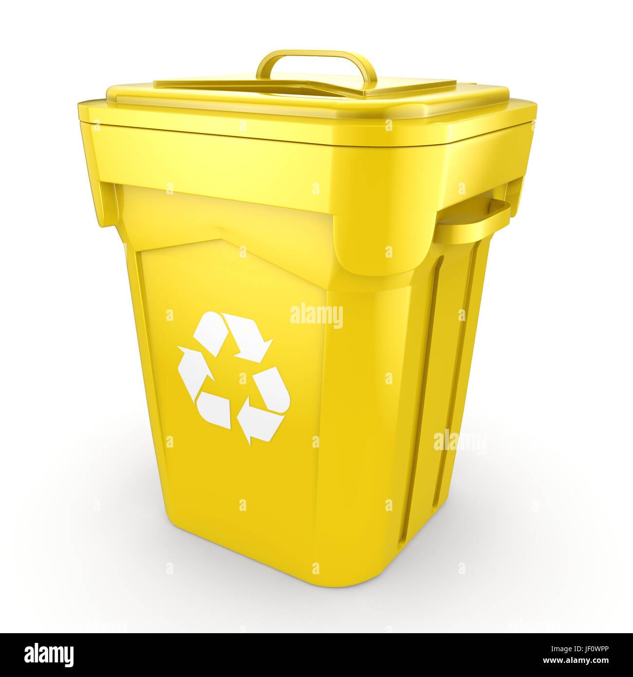 Yellow Recycling Bin Stock Photo - Alamy