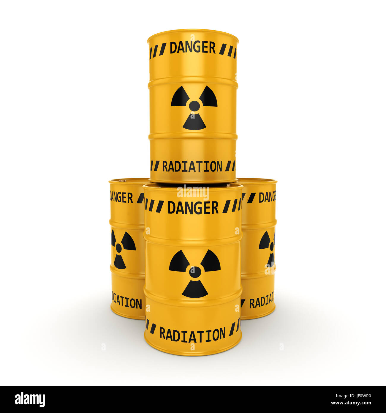 Yellow radioactive barrels Stock Photo - Alamy