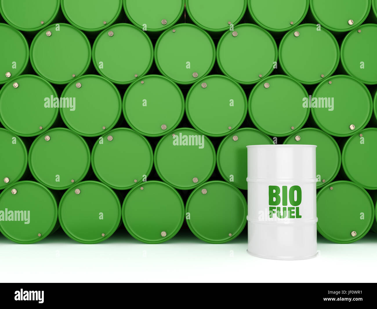 3D rendering barrels of biofuels Stock Photo - Alamy