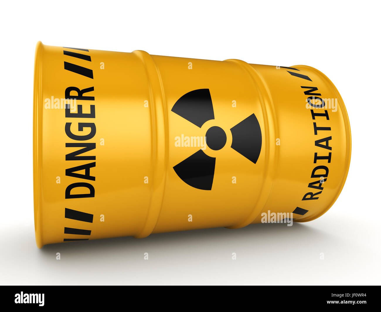 Yellow radioactive barrel Stock Photo - Alamy