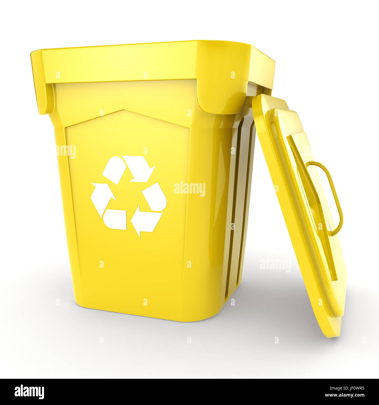 Yellow Recycling Bin Stock Photo - Alamy