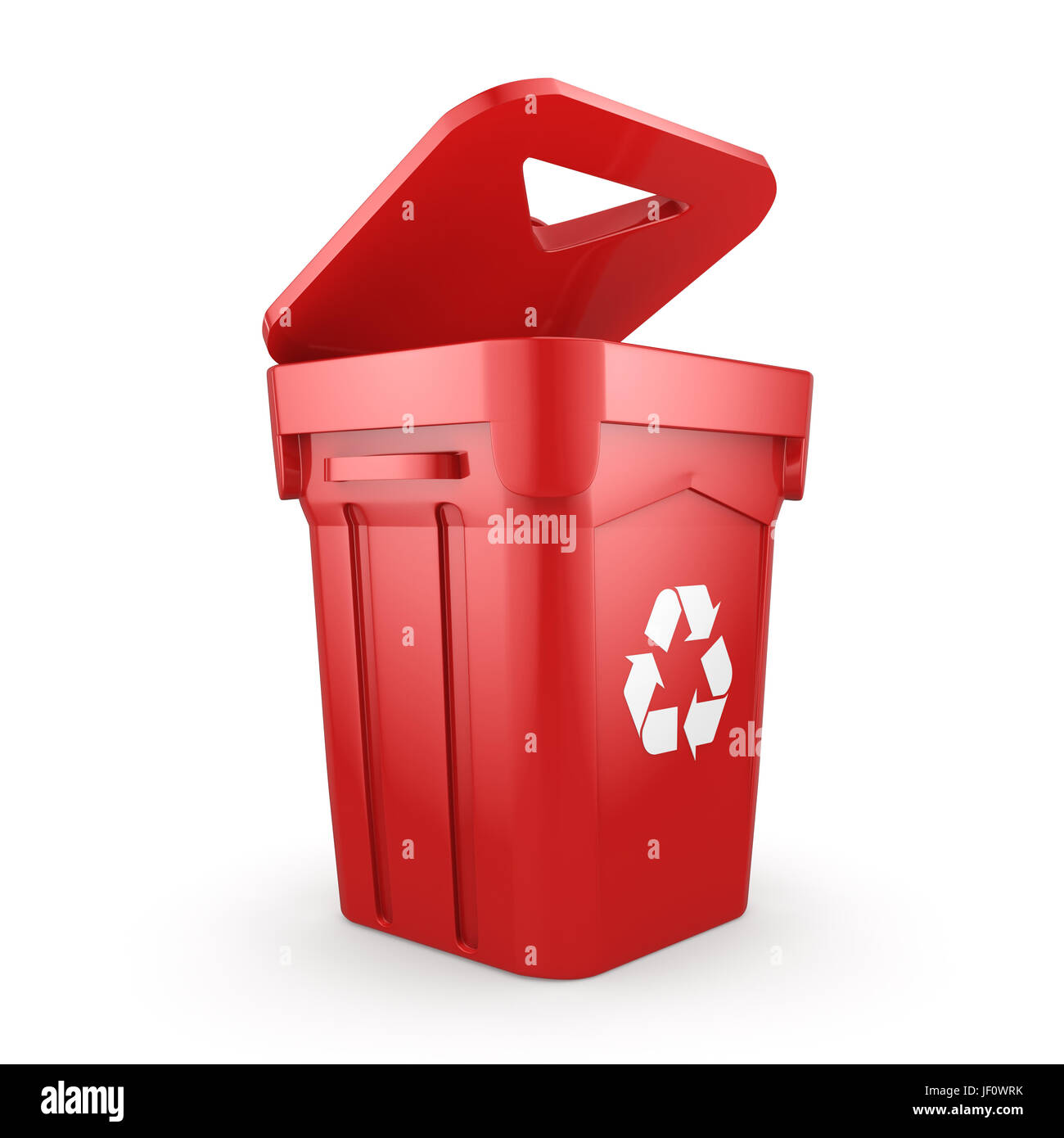 Red Recycling Bin Stock Photo - Alamy