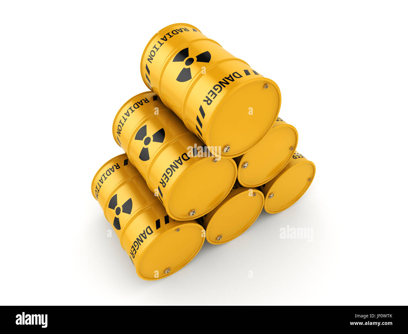 Yellow radioactive barrels Stock Photo - Alamy