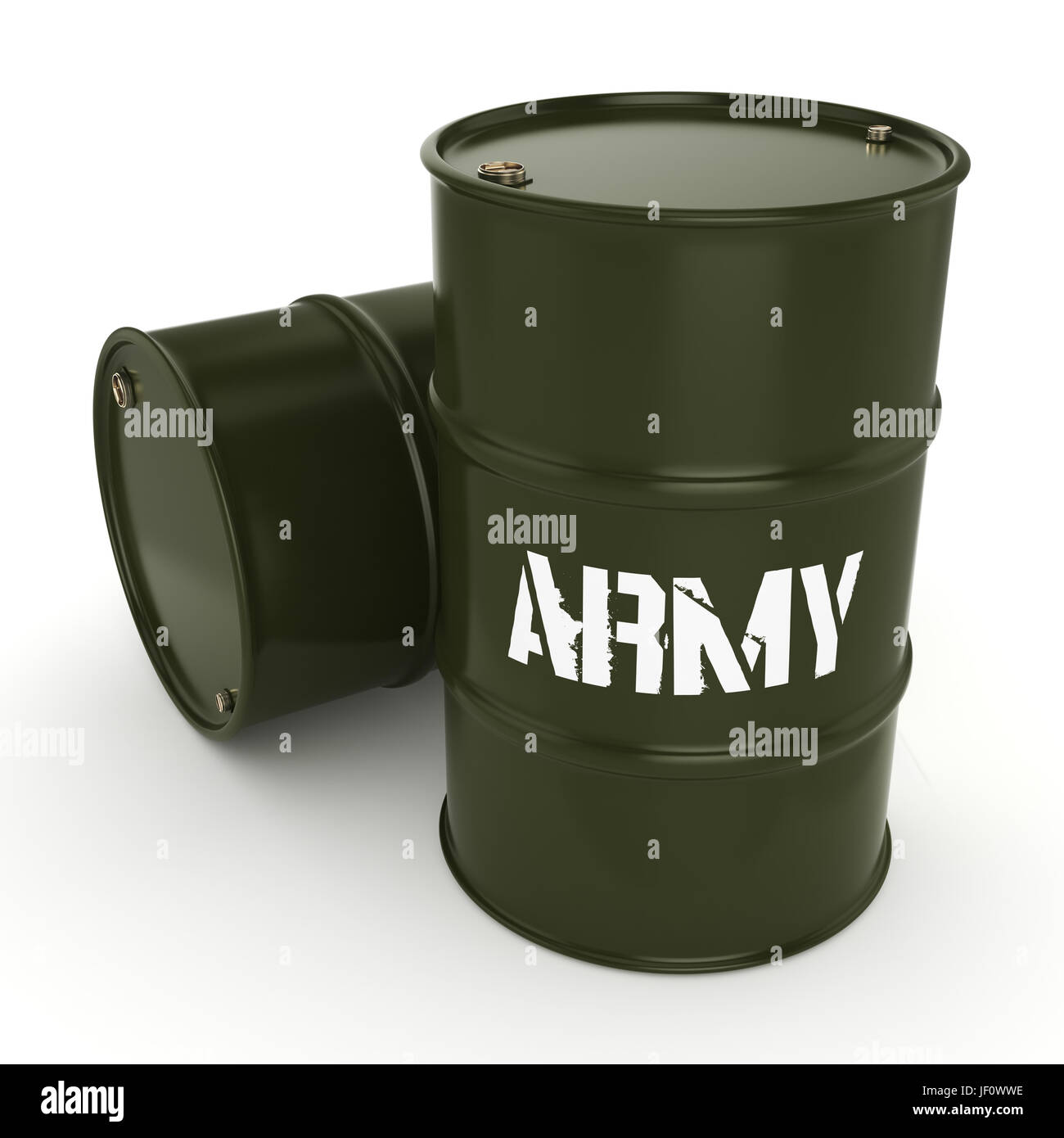 3D rendering army barrels Stock Photo - Alamy