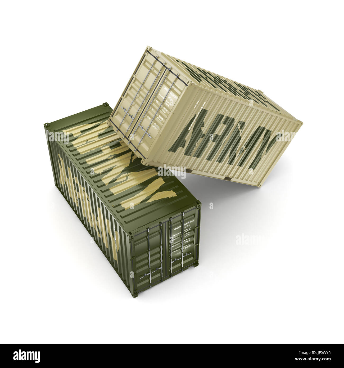 3D rendering army containers Stock Photo - Alamy